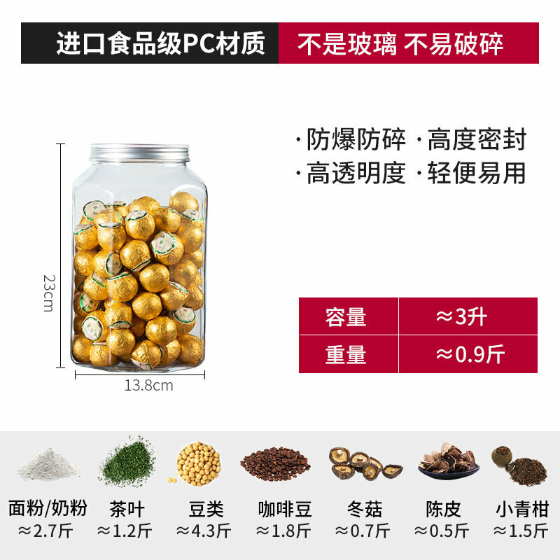 Акриловая герметичная банка, прозрачная, маленькая, упаковка зеленого мандарина, кордицепс, рыбий желоб, сушеные морские продукты, демонстрационная бутылка, банка для хранения сушеной мандариновой корки