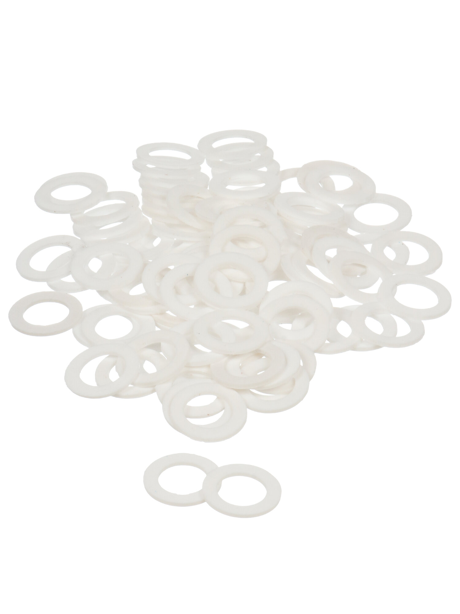 Прокладка сантехническая фторопластовая 1 дюйм, 19х30 мм, набор 100 шт, СантехКреп 2.10.6. Ф для герметизации труб