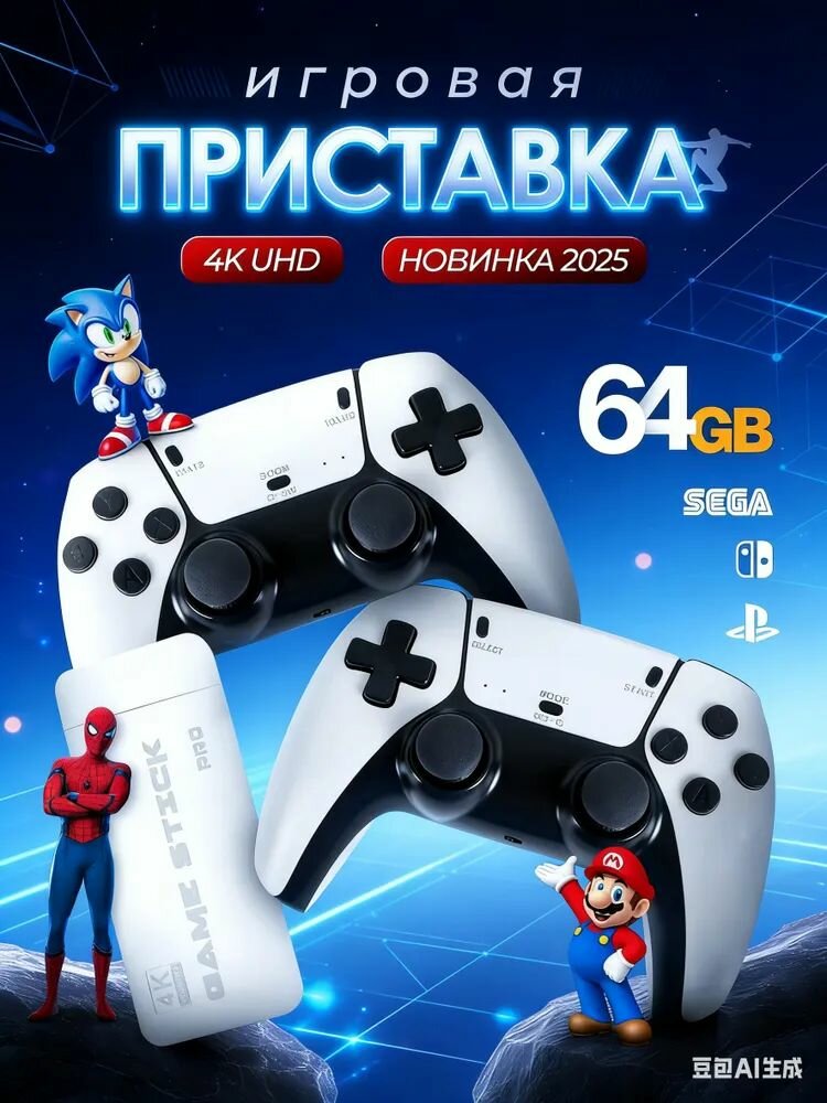 Игровая приставка / Игровая консоль для телевизора 4K, 40000 игр, игры Nintendo, Sega, PS1GQ