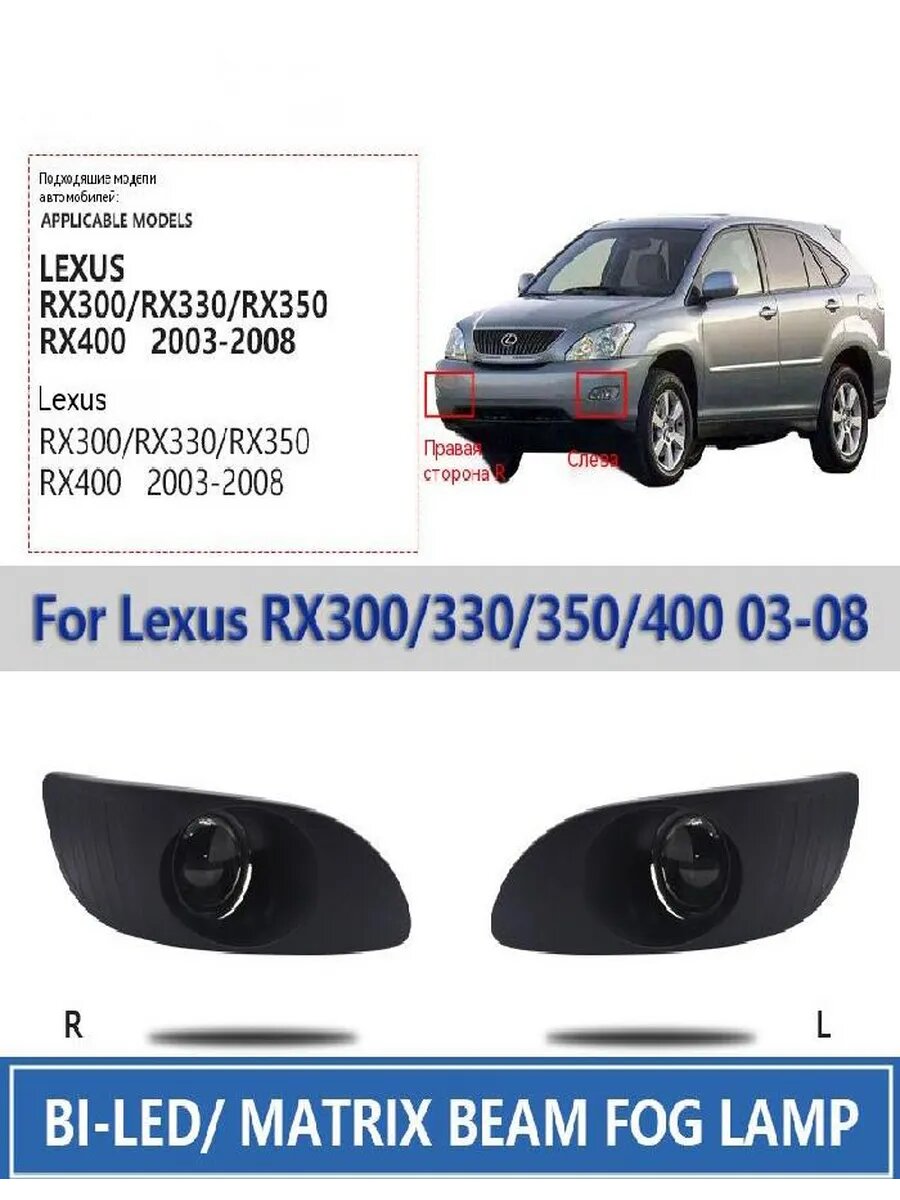 Фары автомобильные, Противотуманная фара, 2 шт, арт. RX300