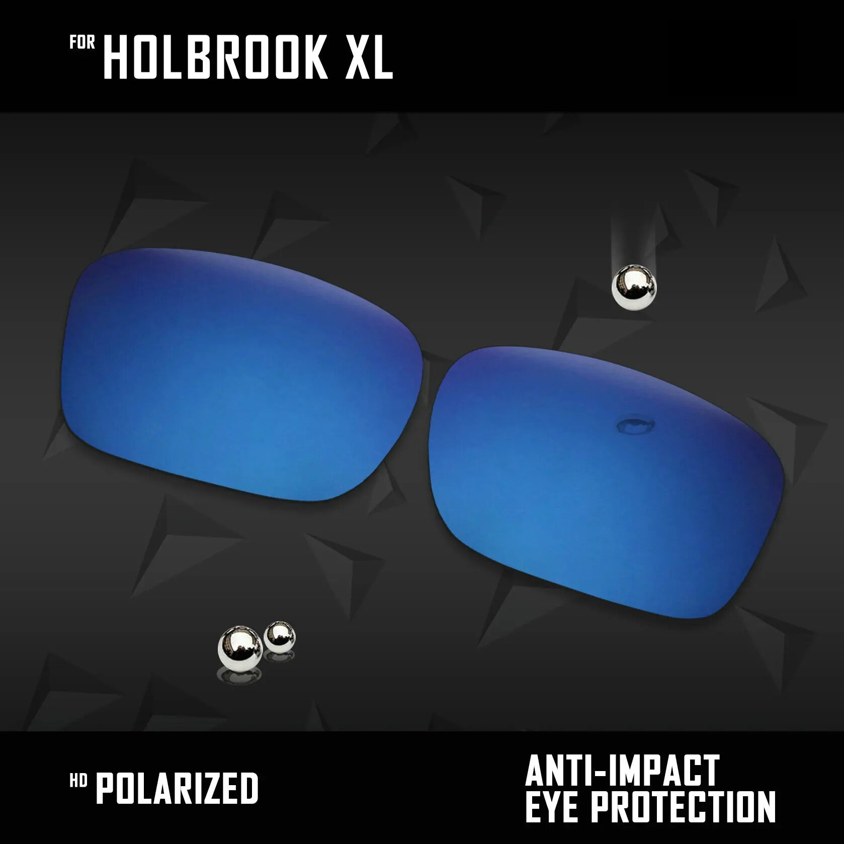 Линзы OOWLIT для Oakley Holbrook XL OO9417, поляризационные, разноцветные Sapphire Blue, Синий