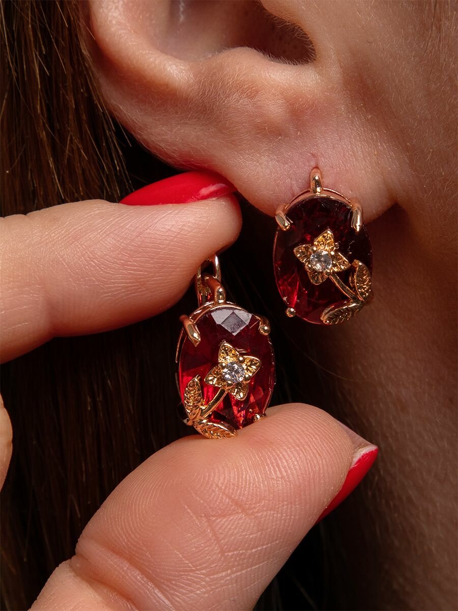 Серьги, искусственный камень