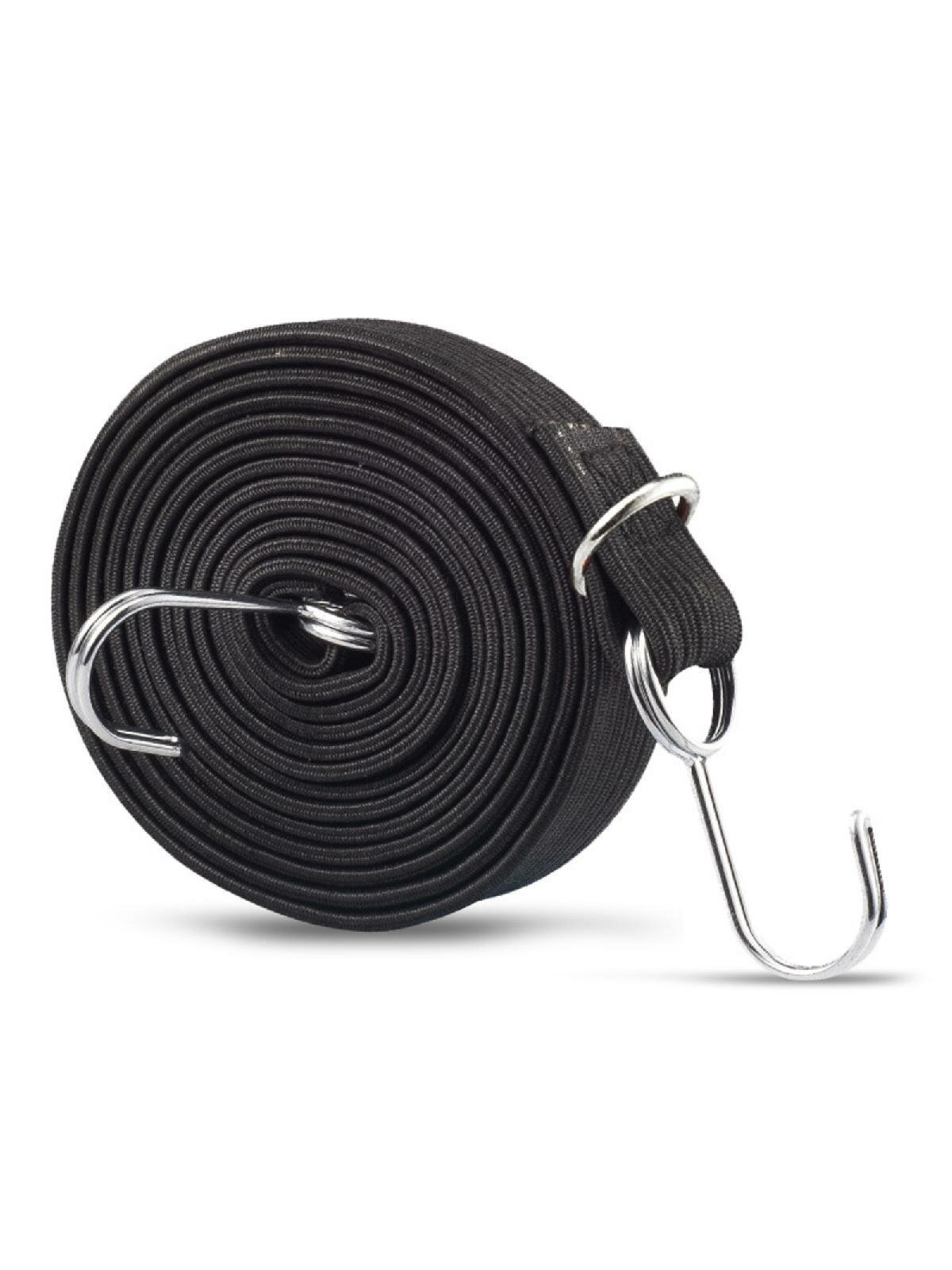 Прочный капроновый трос для крепления груза на мотоцикле, 3 метра черного цвета