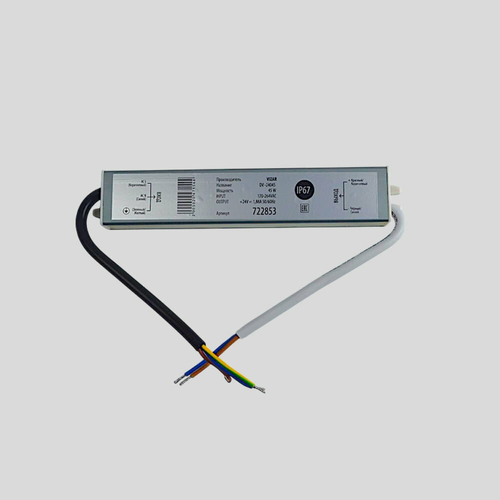 Источник напряжения ShopLEDs Влагозащищенный блок питания DVS-45-24 (24V, 45W, 1.88A, IP67)