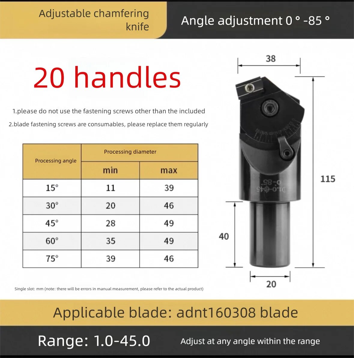 Регулируемый многофункциональный универсальный фрезерный станок с ЧПУ, фрезерная оправка 0–90 AD-C20