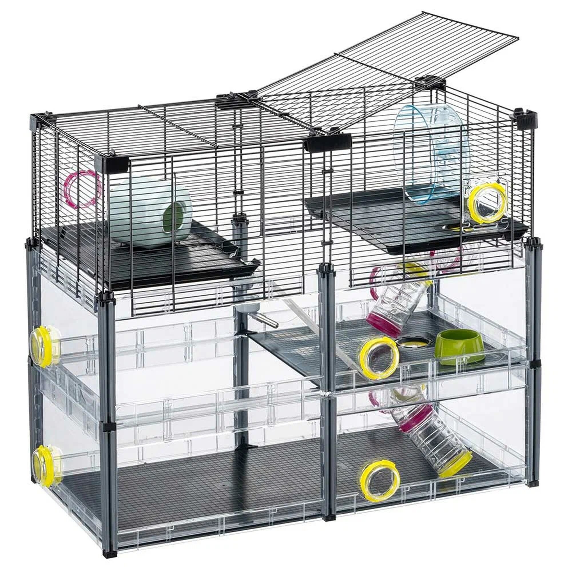 Клетка для хомяков и мышей Ferplast MULTIPLA HAMSTER CRYSTAL многоэтажная с аксессуарами 72×37×62 см