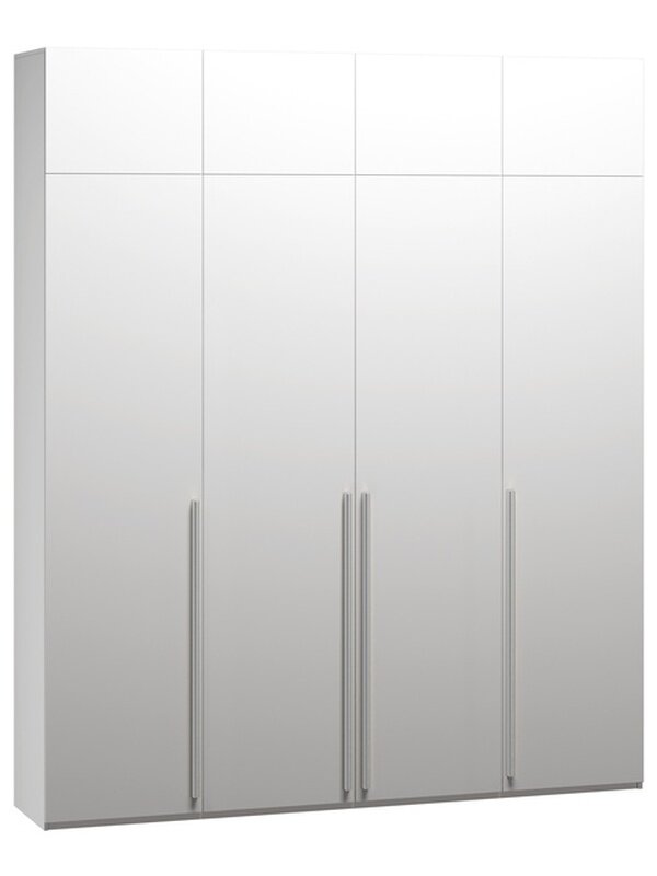 Шкаф распашной Лорена Бест-4 с антресолью Белый для одежды четырехдверный 220*310*40