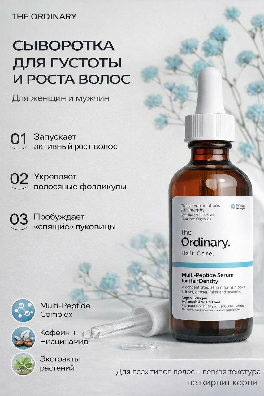 Сыворотка для роста и густоты волос Multi-Peptide Serum for Hair Densit, 60мл.