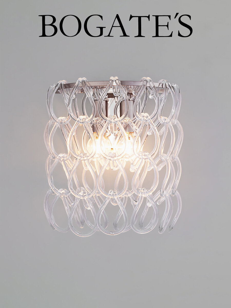 Бра / Настенный светильник Bogate's Cappio 380/2, E14, 2*40 Вт, цвет никель/прозрачный