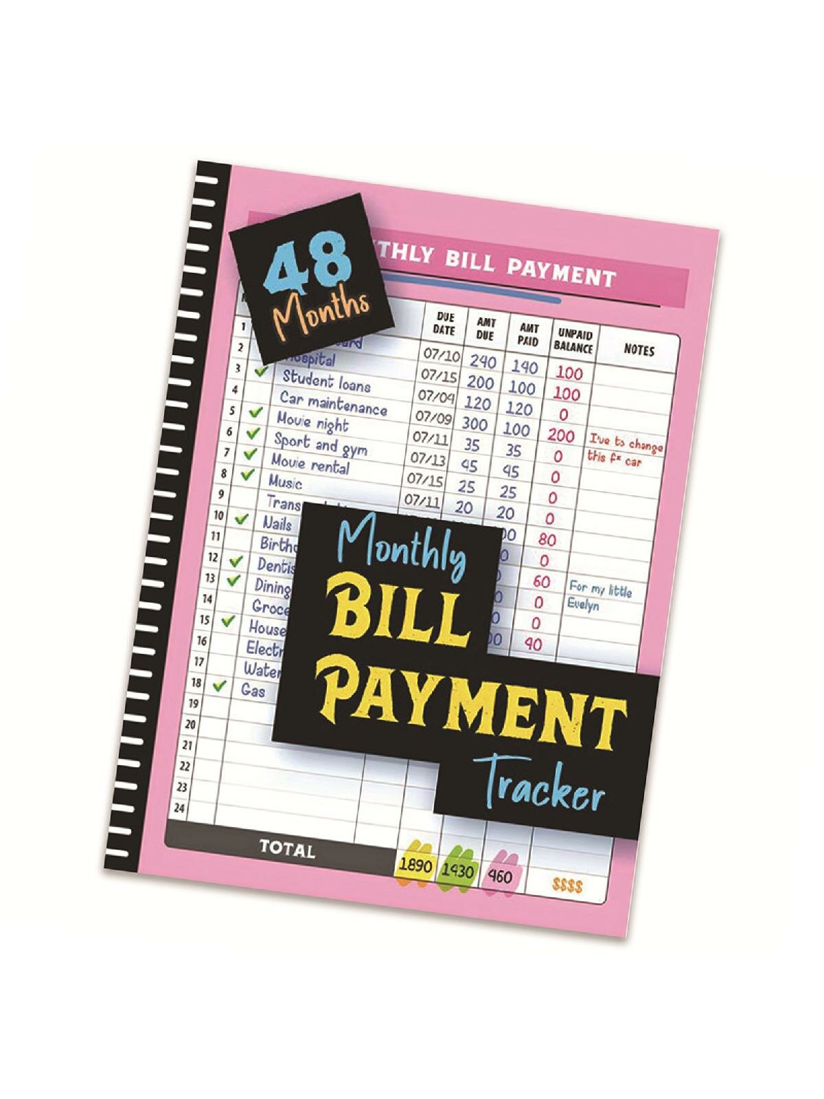 Инструмент управления счетами 48-месячная книга учета расходов для повседневного использования