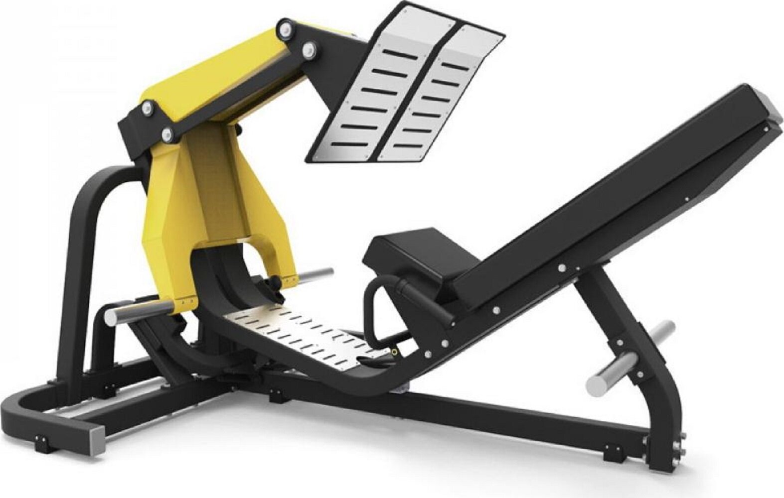 Тренажер FitOn LZX-3001, профессиональный, жим ногами, антискользящее покрытие, черный/желтый