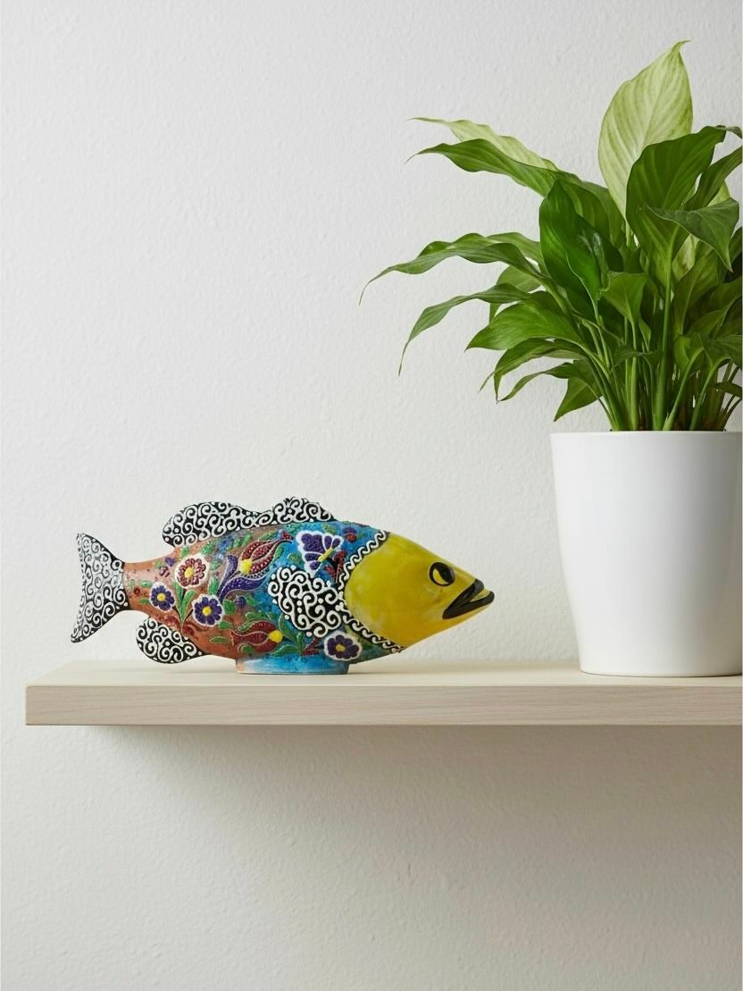 Статуэтка интерьерная "Рыба" керамика ручная работа