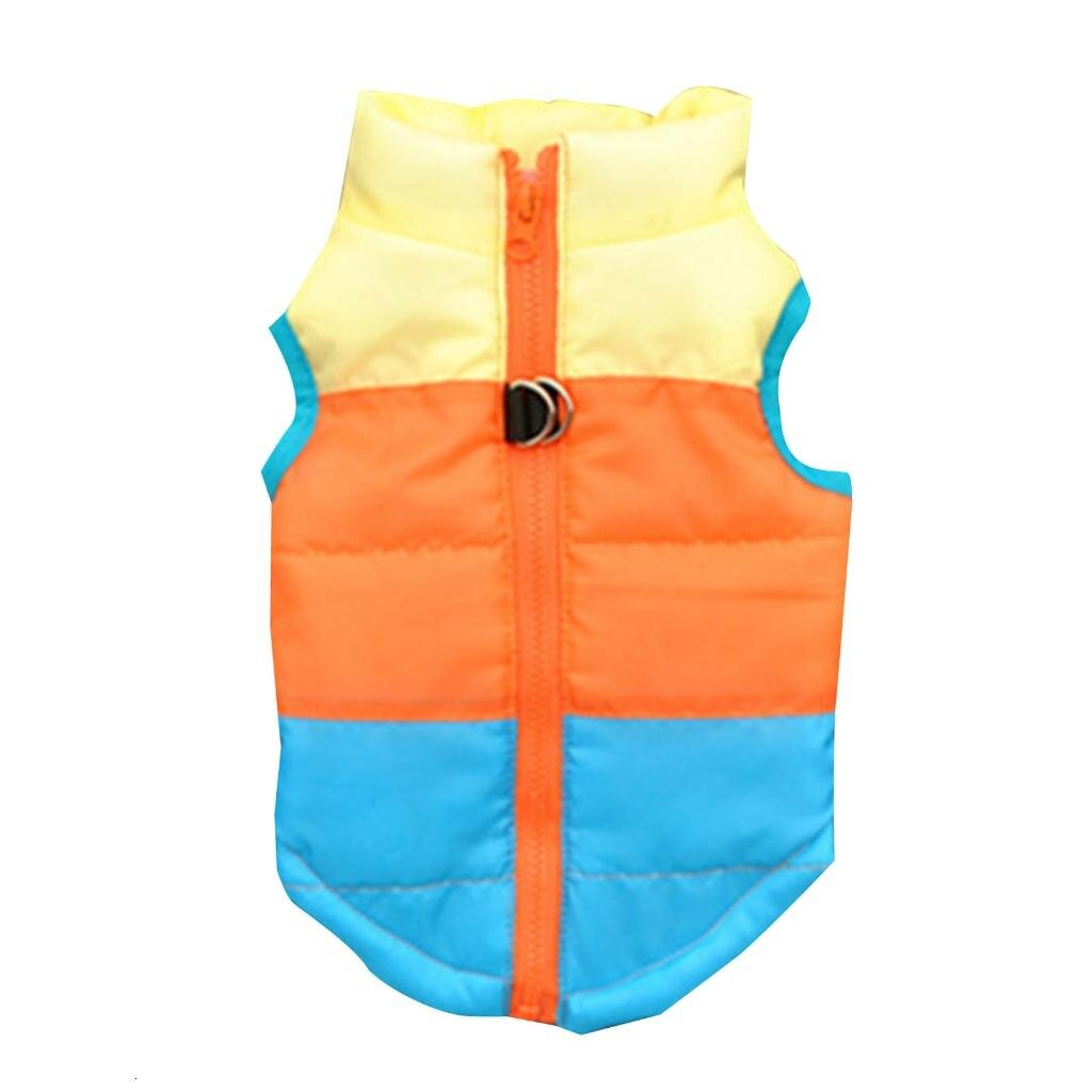 Теплая собака куртка с хомутом, M - Три заклинания синего цвета