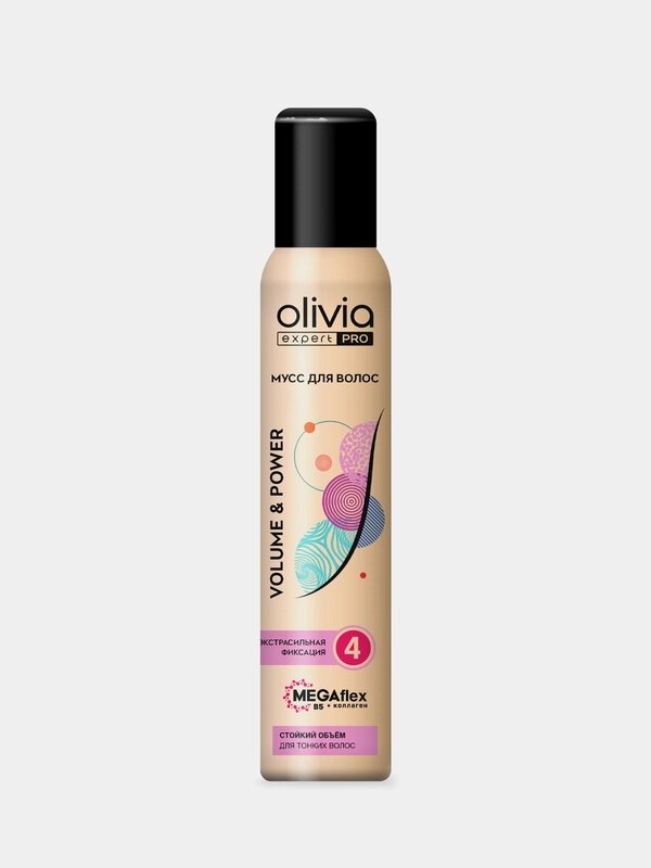 Мусс для волос экстрасильной фиксации Olivia Expert PRO Volume & power, 150 мл