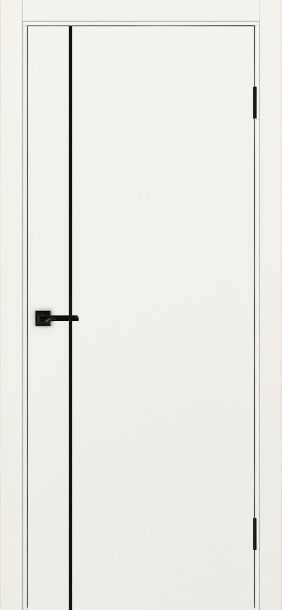 Межкомнатная дверь Неаполь_204 молдинг алюм. чёрн. ЭКО-шпон (600х200), Бежевый