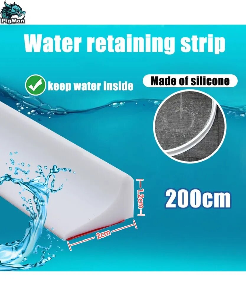 Силиконовый сгибаемый водяной барьер для душа, самоклеящийся, удерживающая полоса для воды для ванной комнаты
