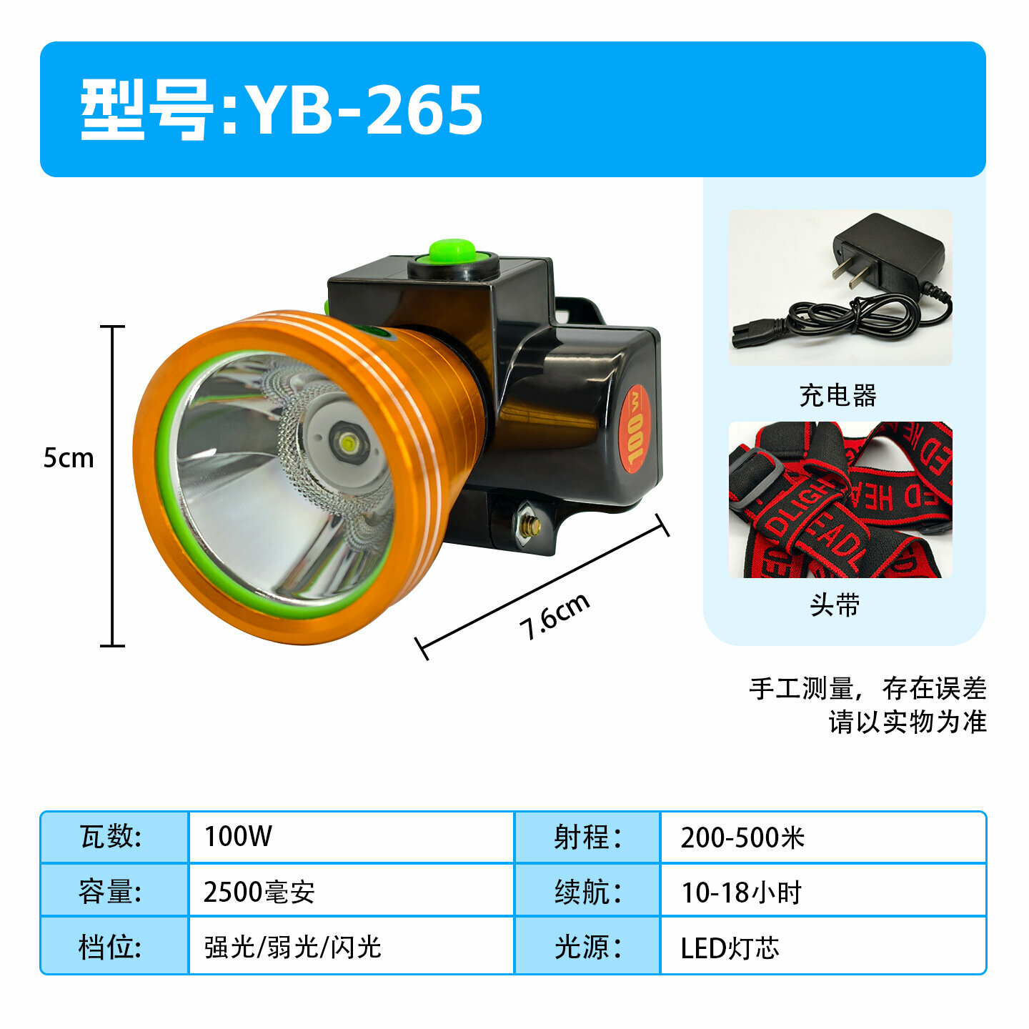 Портативная лампа, фонарик, лазерная пушка с сильным светом, длительное время автономной работы, сверхяркий портативный
