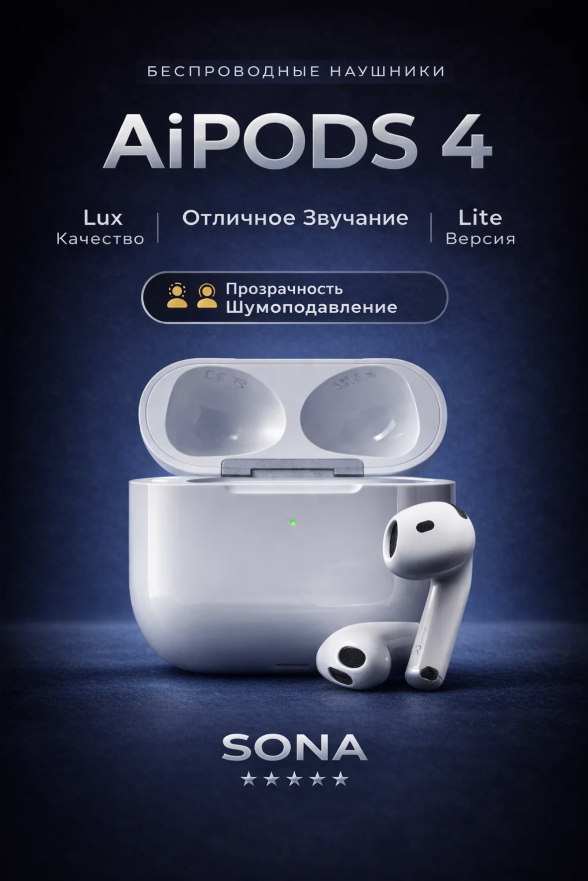 Наушники беспроводные Apple Air pods pro 2 , сенсорное управление, для iPhone и Android вкладыши