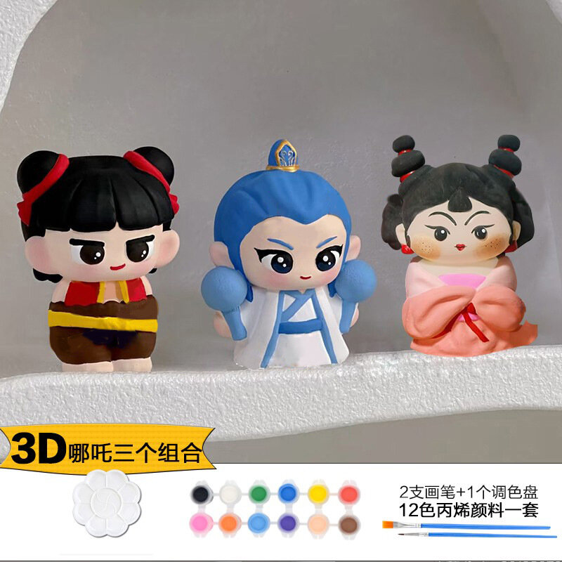 Пазл Гипсовая кукла Раскраска Граффити Рюкзак Медведь Креативный DIY Раскраска Детская живопись Образовательное ремесло