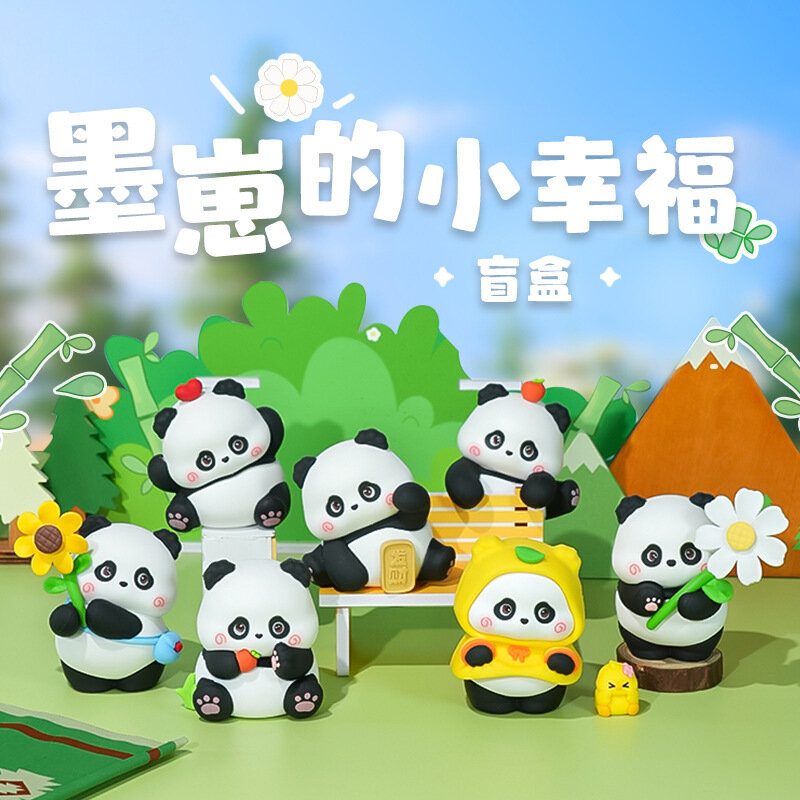 Китайский тренд, мультяшный милый жадный панда, ежедневная фигурка в слепой коробке, декор, праздничный подарок, дропшиппинг