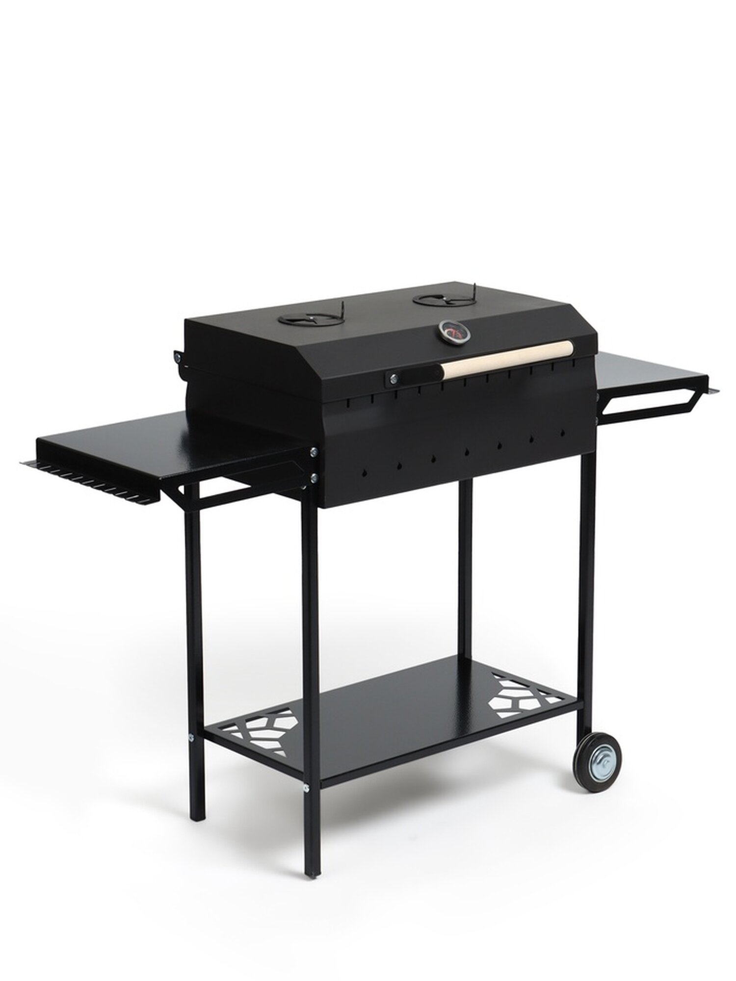 Мангал GrilMe MAX, 35 х 115 х 83 см, сталь 2 мм, термометр, 2 полки, колёса 10882655