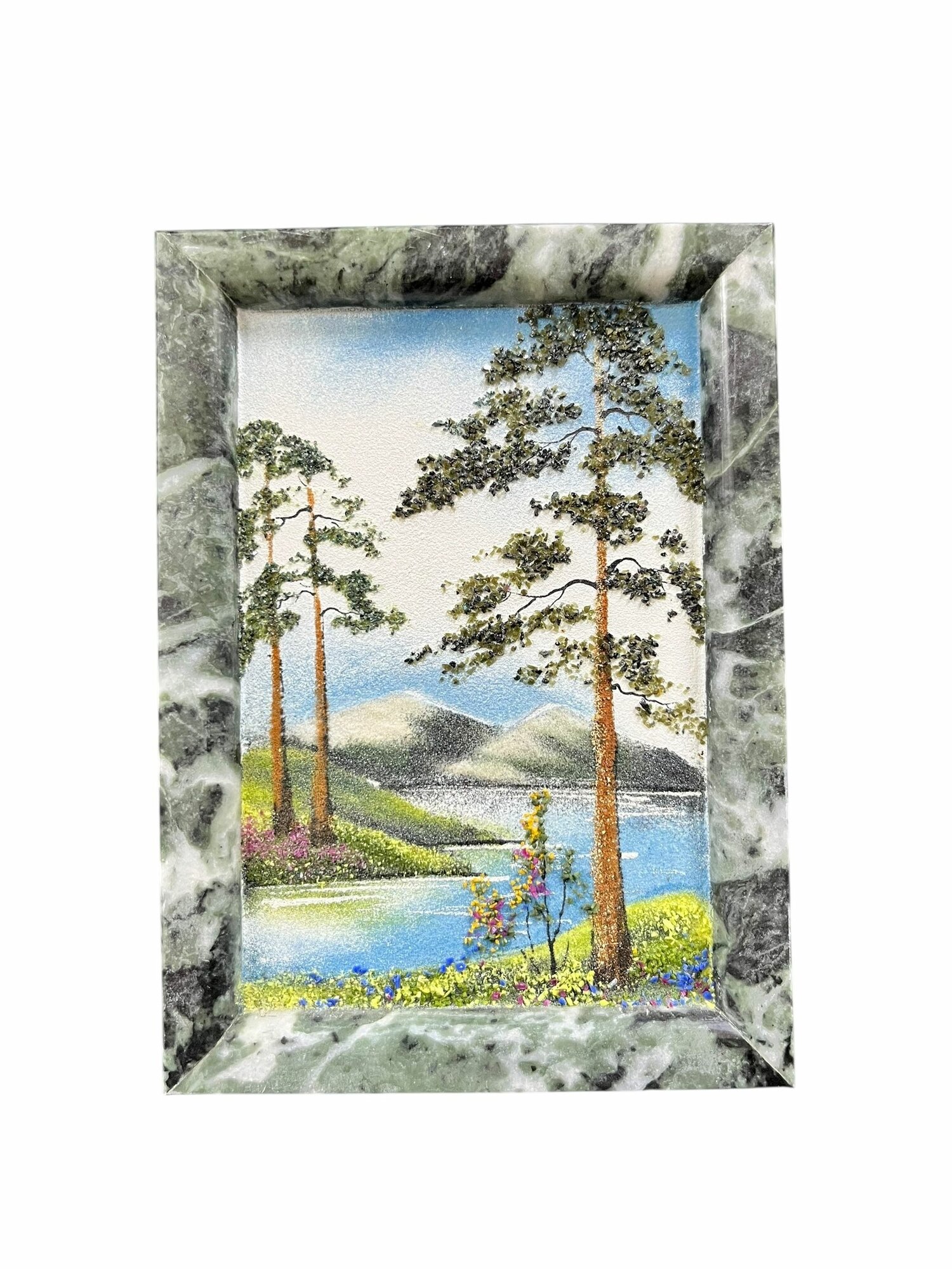 Советское винтажное панно, картина, выполненная из камня. Сделано в СССР