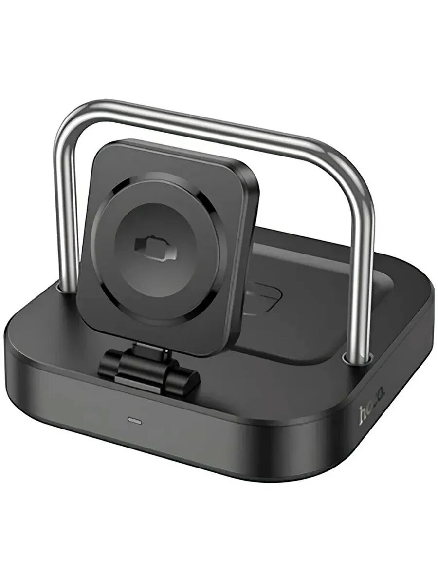 Беспроводное зарядное устройство Hoco CQ16A, 3в1 (iPhone с USB-C+AirPods+iWatch), цвет черный