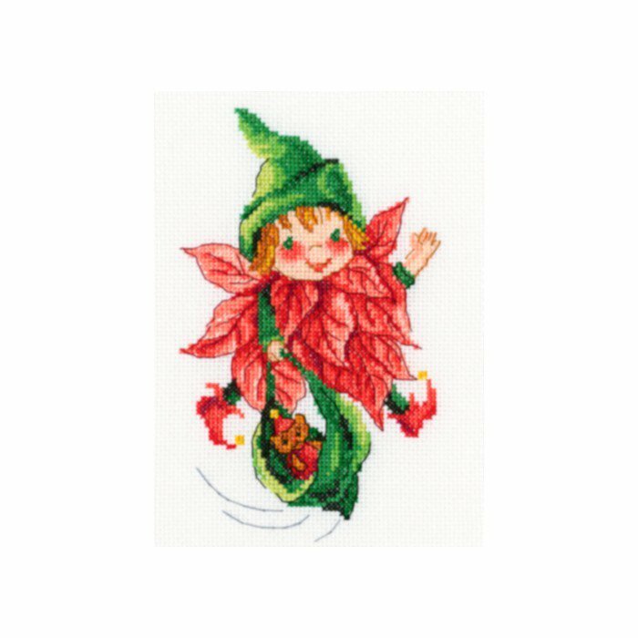 Вышивка Частичная, "Рожденственский эльфик (Christmas elf)" 14 Aida РТО (Россия) арт. C271