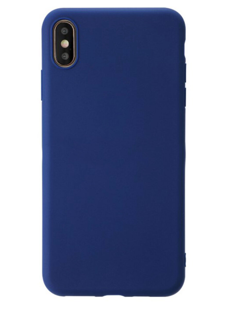 Силиконовый чехол для iPhone XS / Айфон хс (темно-синий)