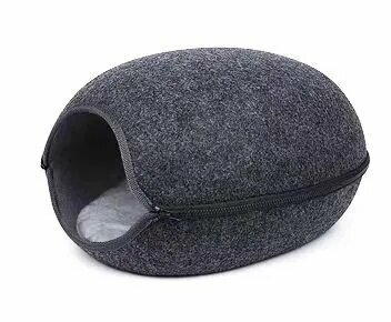 Круглое войлочное гнездышко для домашних животных съемное и моющееся Закрытая лежанка домик для кошек