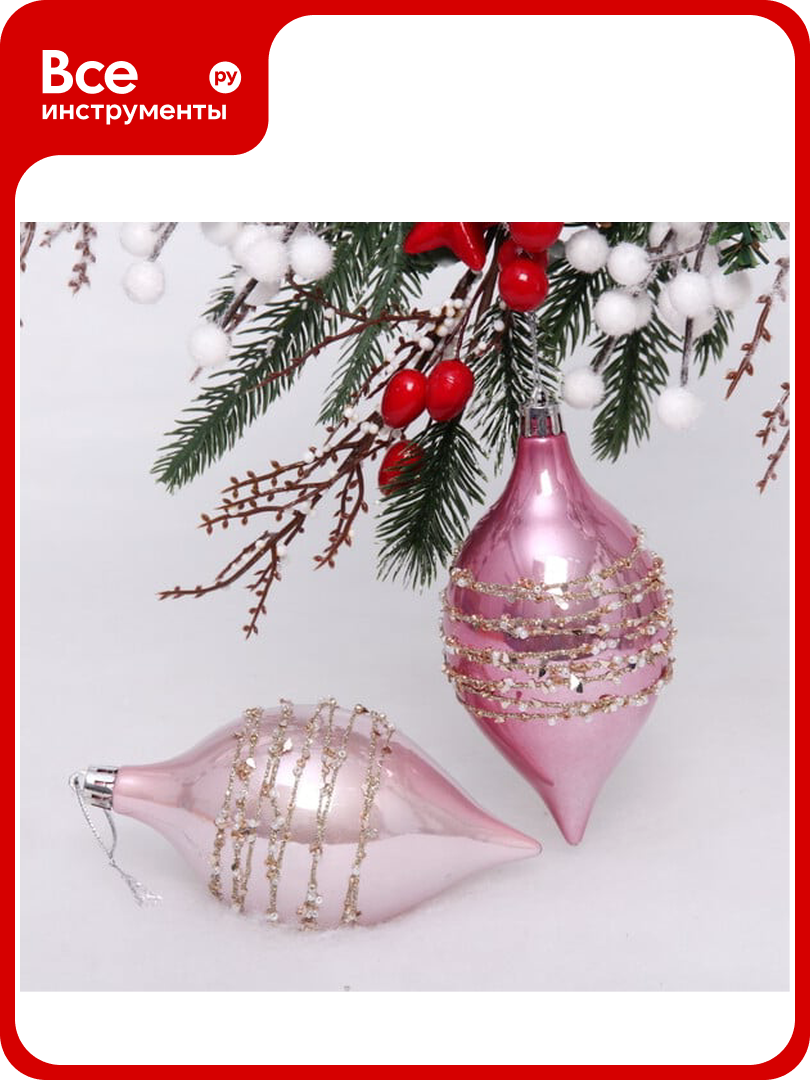 Набор украшений Серпантин SHINE Star Thread 13.8x6.5 см, 2 шт, rose pink/baby pink 201-1933