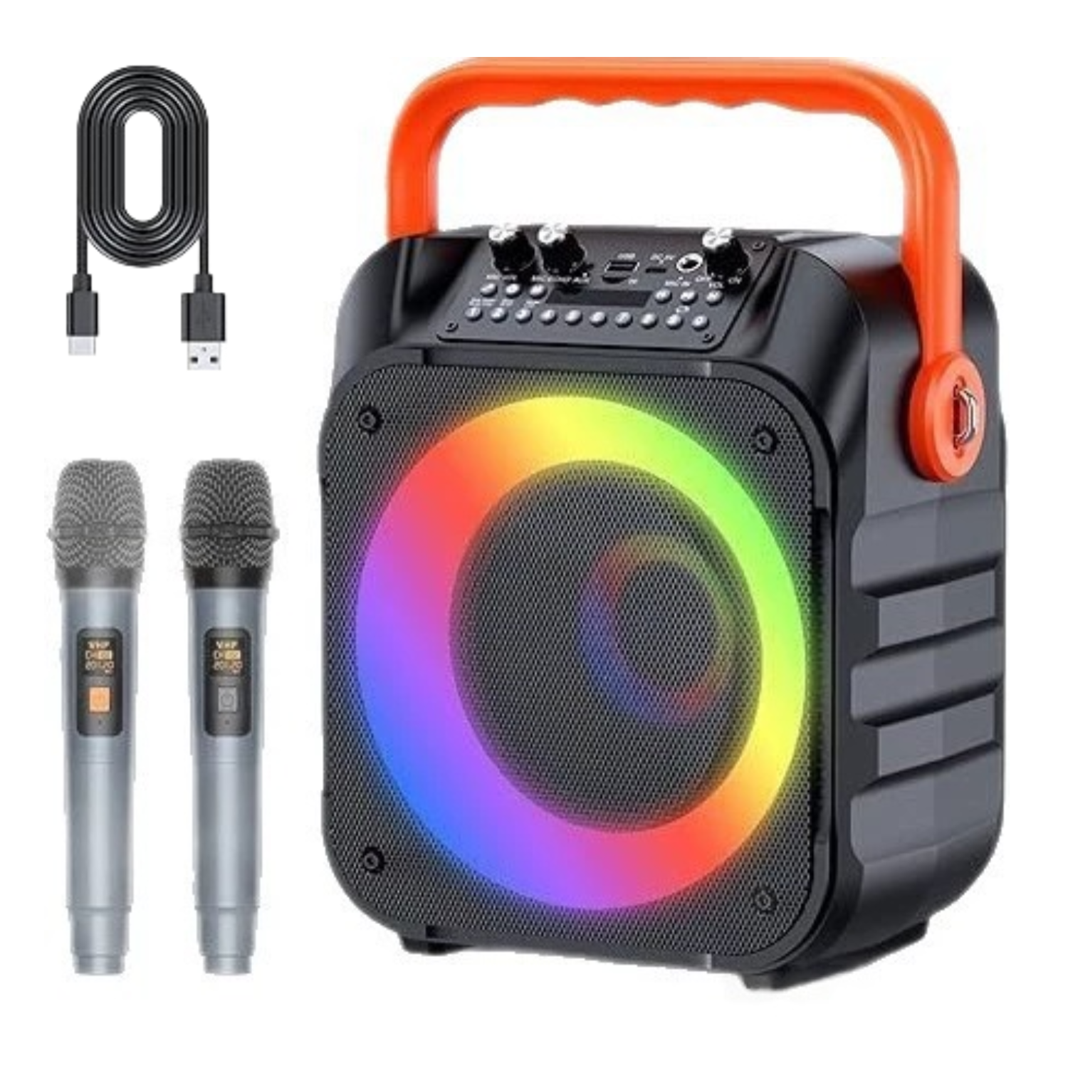 Портативная Karaoke Система: 6.5-дюймовый Динамик С Двумя Беспроводными Микрофонами - Мощный Звук С TWS Для Вечеринки 5.0 Динамик Для Пения На Открытом Воздухе