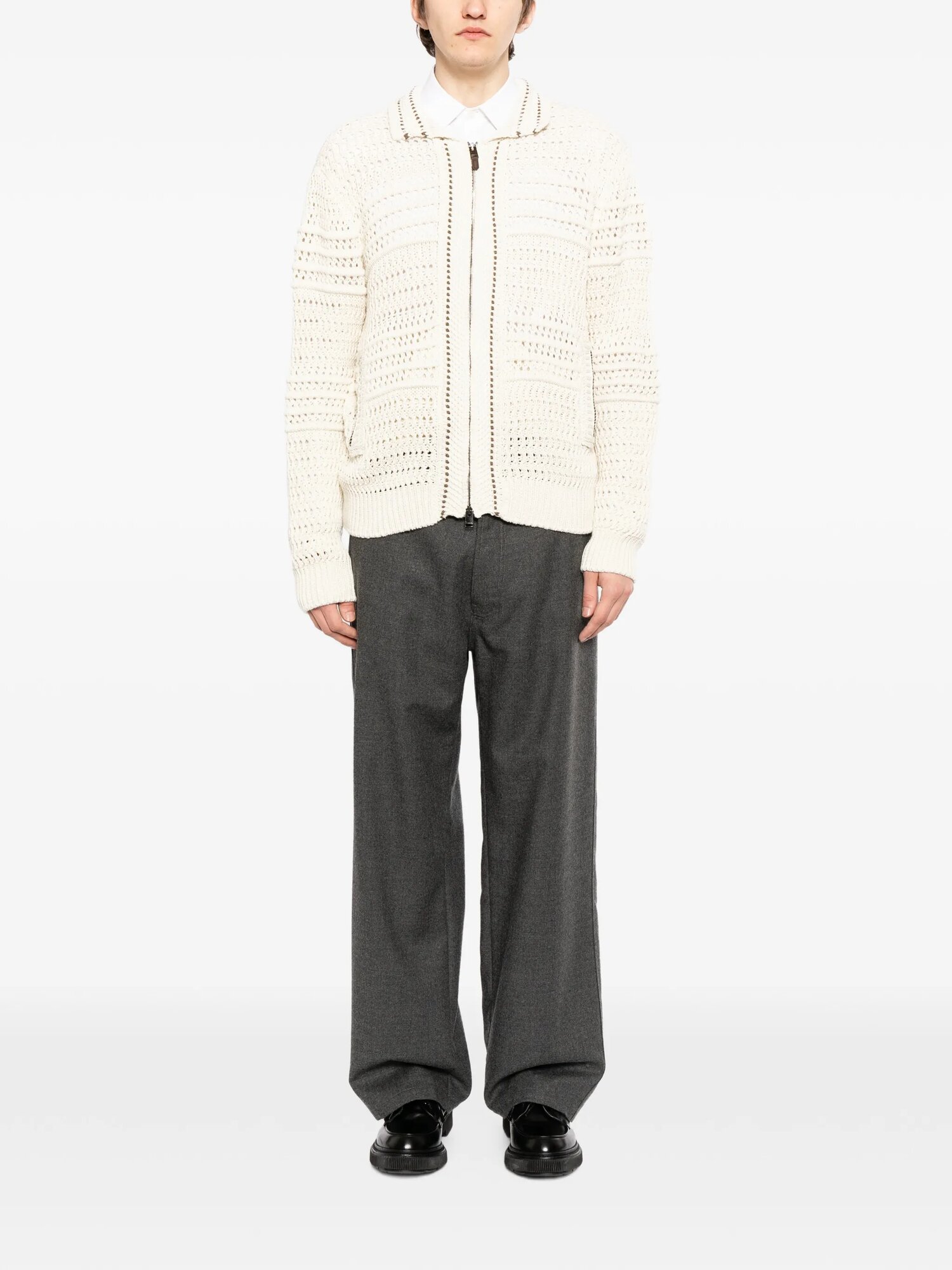 Кардиган Canali Zip knitted cardigan, размер 48 — фото 1