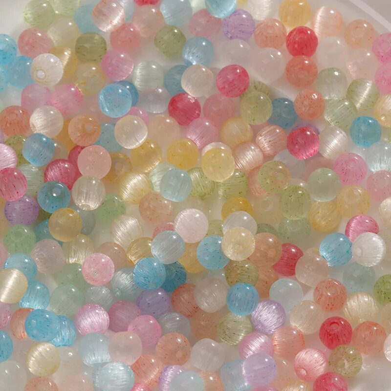 Стеклянные бусины «кошачий глаз» 4/6/8 мм 8MM about 20pcs, 01 MIX