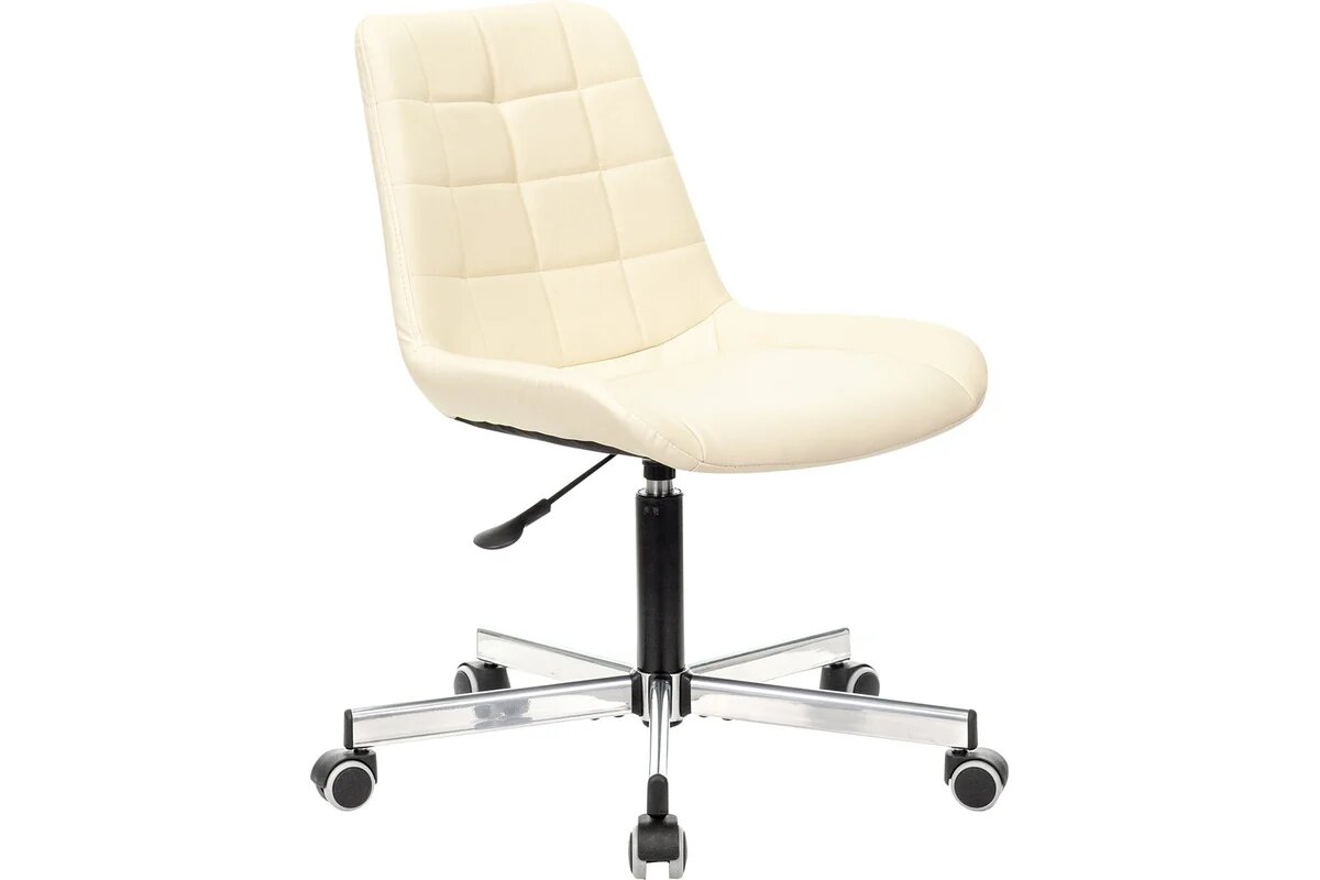 Кресло офисное BRABIX Deco MG-316 белого цвета, без подлокотников, до 120 кг, регулировка высоты