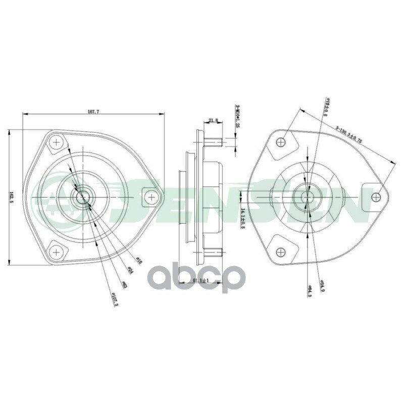 Опора амортизатора передняя левая (без подшипника) HYUNDAI i30 06-12, Elantra 06-11, KIA Ceed 06-12 Sensen арт. M61120