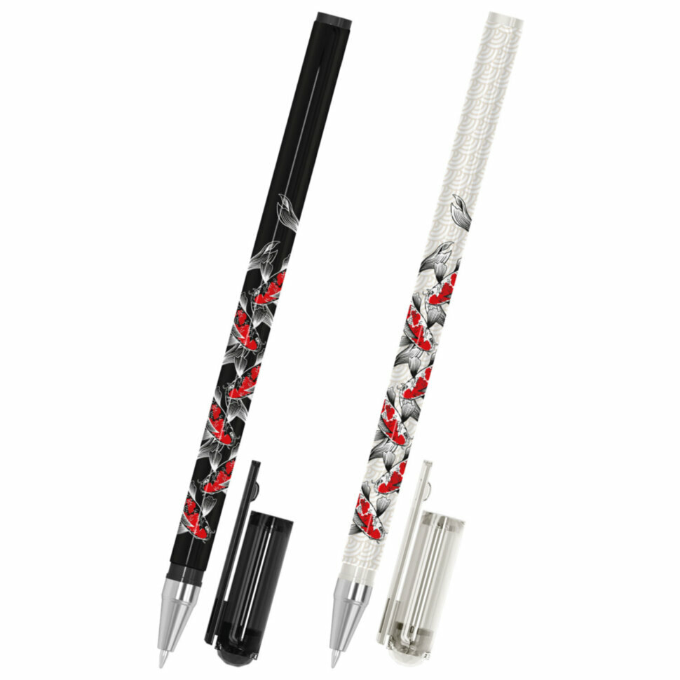 Ручка шариковая с принтом FUNSTER STICK "FISH KOI", синяя, SOFT TOUCH покрытие, узел 0,7 мм, линия письма 0,35 мм, 144388, 36 штук, 144388