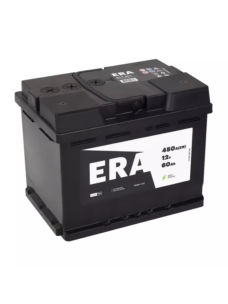 Аккумулятор ERA 60R 12V 60Ач 450А 242x175x190 обр. пол.