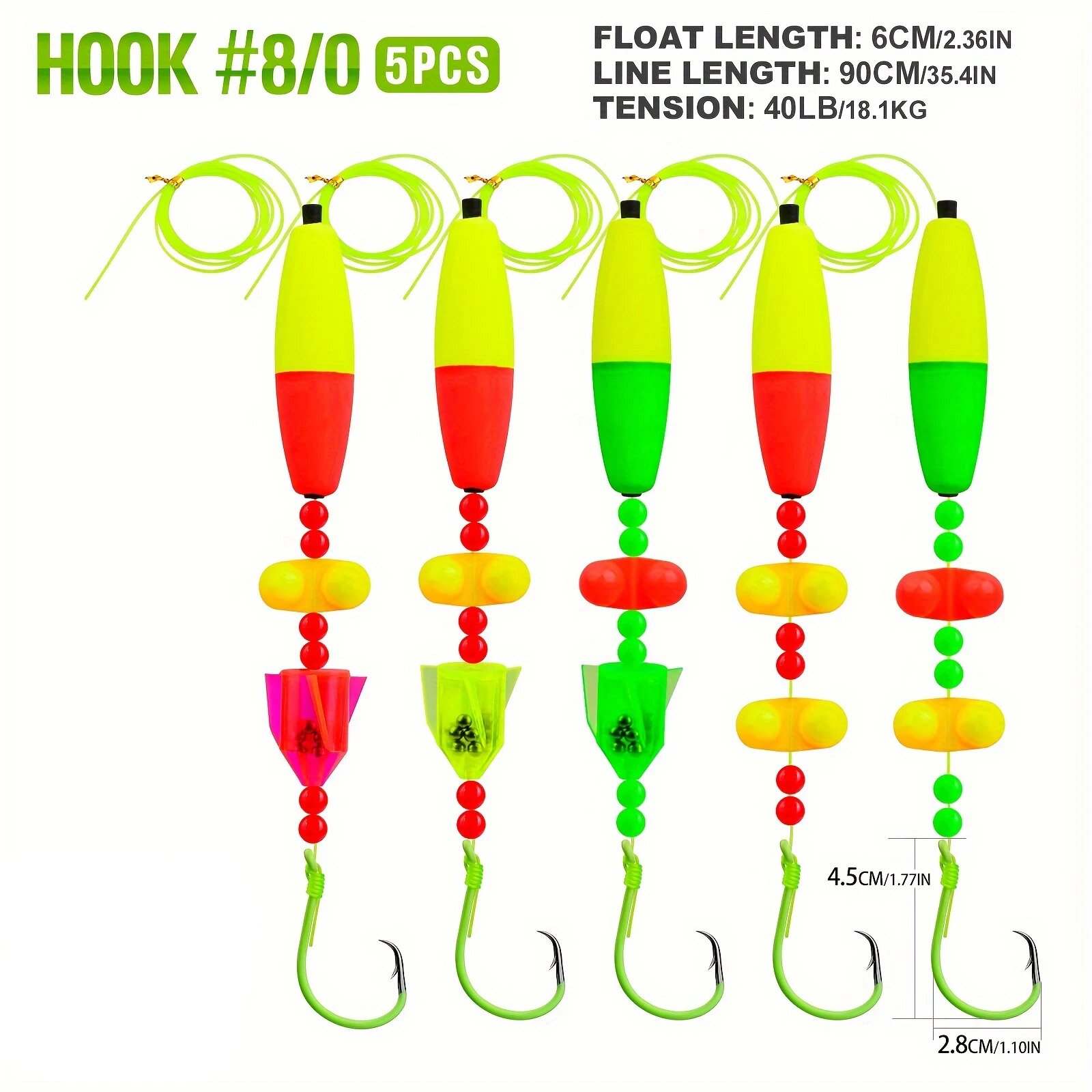 AOrace Круглые крючки для сома 5 шт