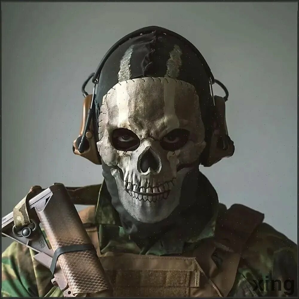 Балаклава-маска Череп Гоуст Ghost из Call of Duty "череп и призрак", маска для шлема