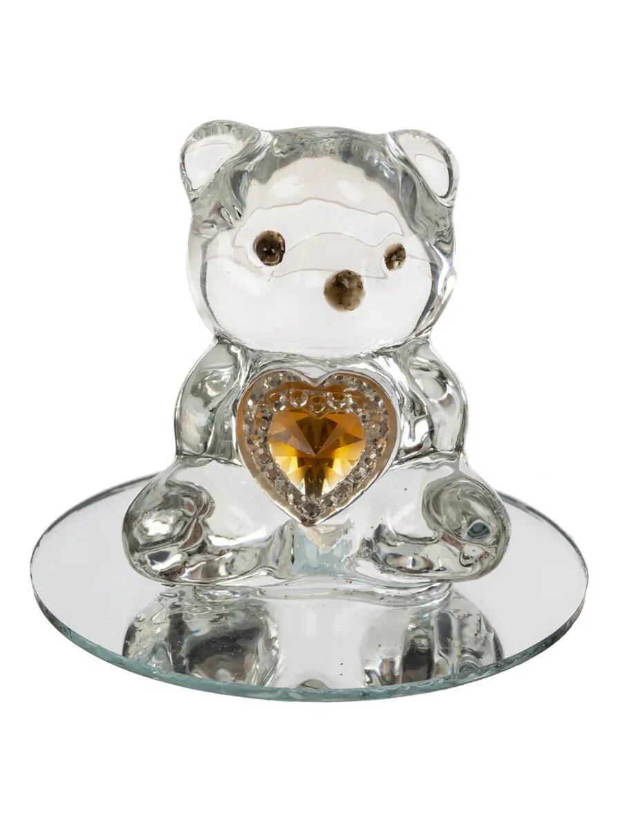 Фигурка декоративная Медвежонок Remecoclub, стекло, 4,5x4,5x4 см