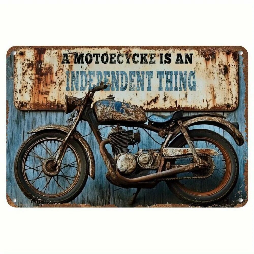 Металлические вывески в стиле ретро: мотоциклетная тематика, декоративные таблички для внутренних и наружных работ. Ретро-плакат