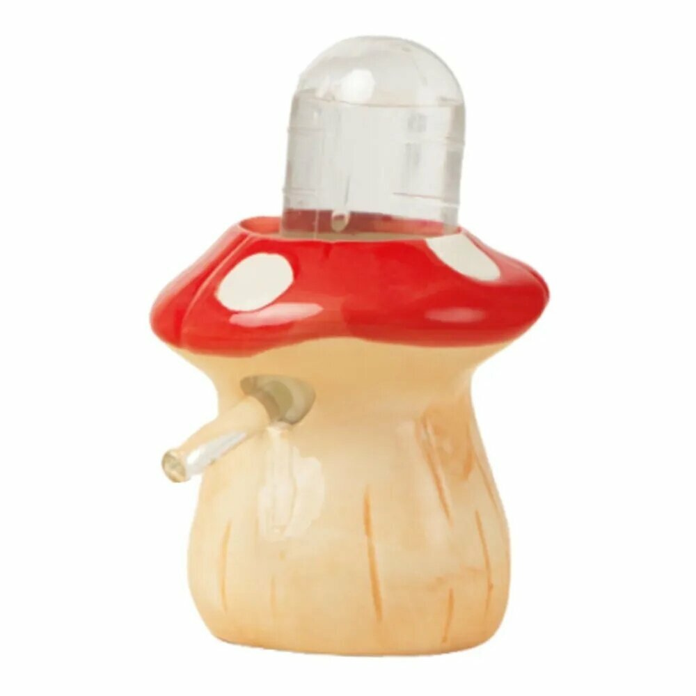 Керамическая поилка для грызунов в форме гриба, 60 мл, с подставкой, красная, для хомяков, крыс, шиншилл, ежиков, с герметичным носиком