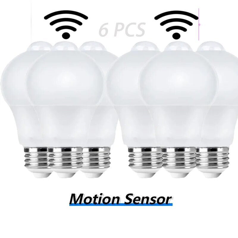 Набор из 6 датчиков движения светодиодных ламп E27