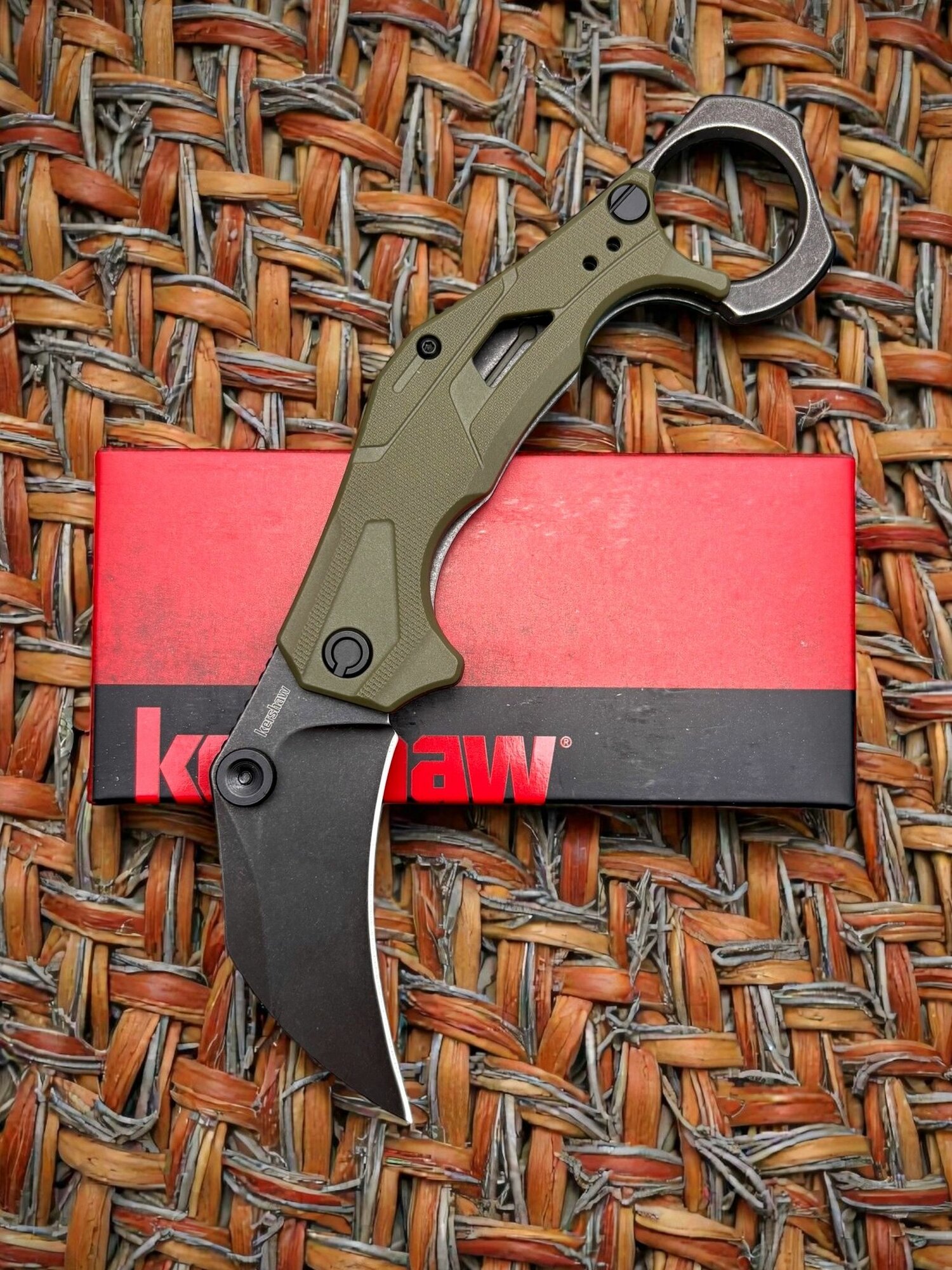 Складной нож керамбит Kershaw Outlier OD Green Blackwash, 2064ODBW