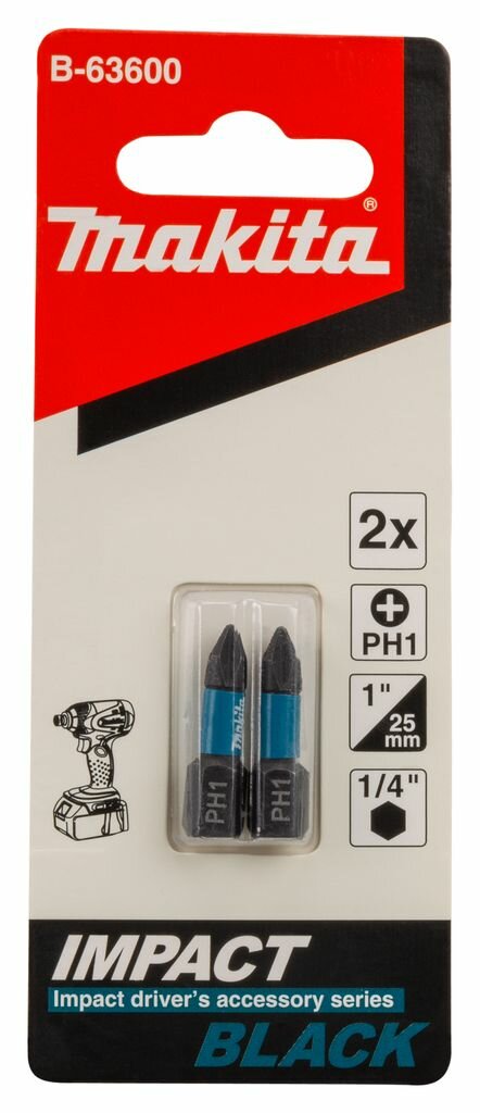 Насадка Impact Black PH1, 25 мм, C-form, 2 шт. Makita B-63600
