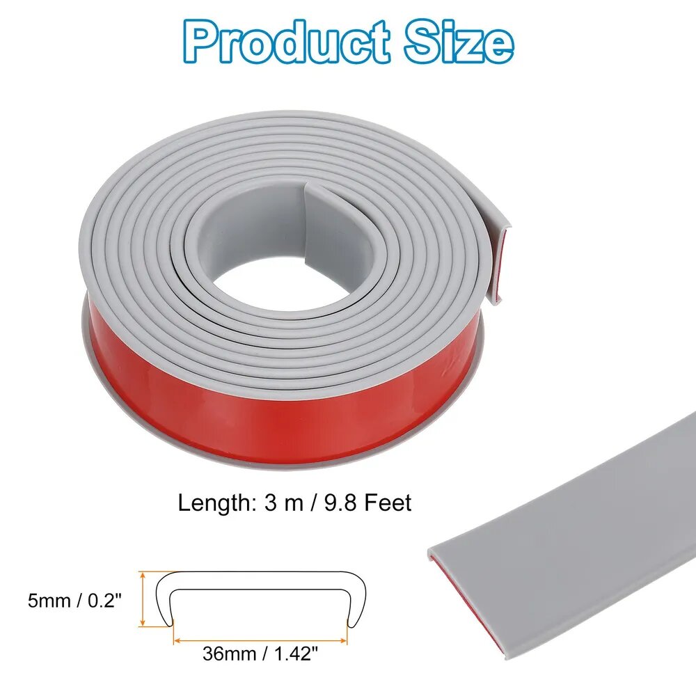 IKEA Кромка мебельная клеевая, 3 м, для мебели, черная, алюминий, с клеевым слоем