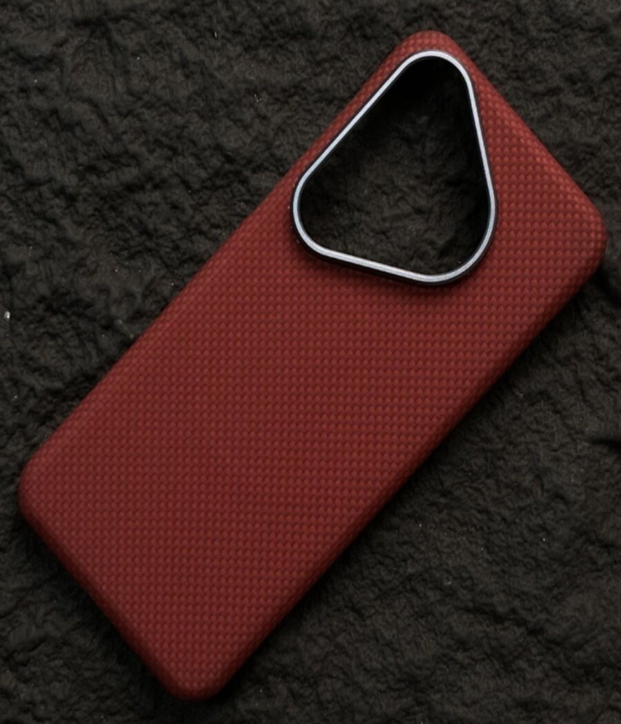 Карбоновый чехол Carbon Shield для Huawei Pura 70 Pro/Pro+ Metal Frame с Magsafe Red