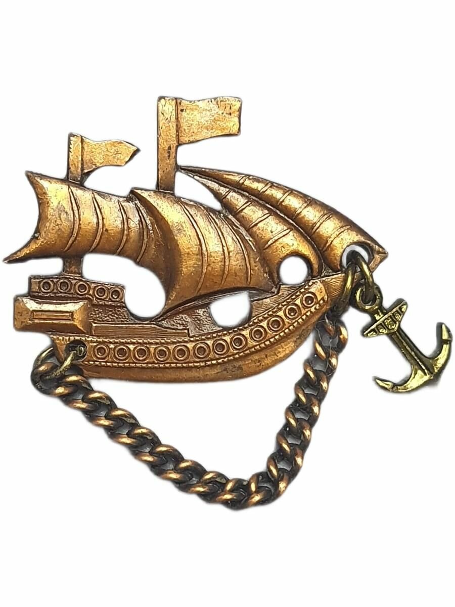 Винтажная брошь Парусник, СССР 60-70 е