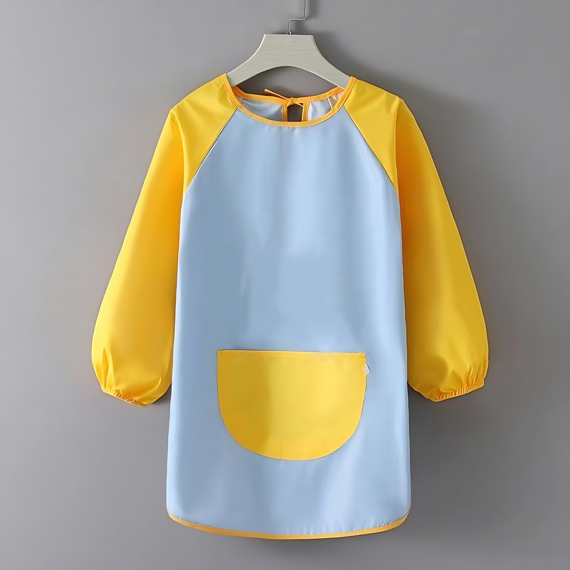 Детский фартук для рисования, водонепроницаемый и устойчивый к пятнам халат с длинными рукавами, одежда для детского сада, защитная одежда с индивидуальным принтом для еды.